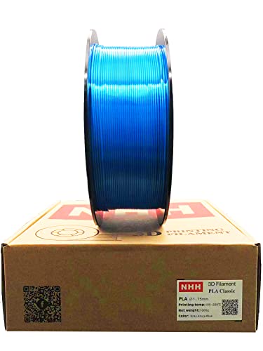 NHH PLA Classic Filament 1.75mm, 3D Printer Consumables, PLA Classic 1kg/Spool (Silky Azure Blue)