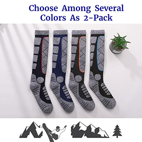 Ekouaer Ski Socks for Men & Women, Skiing, Snowboarding, Winter Sports, Knee-High, Warm, Breathable 2 Pairs Pack