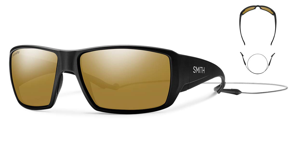 Smith Guide's Choice Sunglasses Matte Black/ChromaPop Glass Polarized Gray