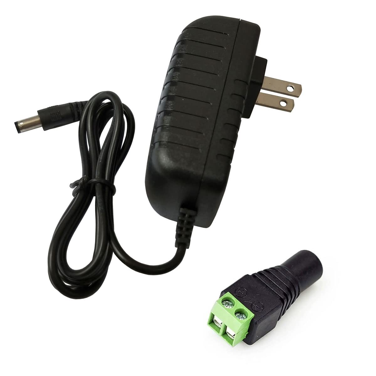 Henxlco AC 100-240V to DC 12V 2A 24W Power Supply Adapter Converter Transformers with 5.5 x 2.5mm Plug for LED Strip Flexible Lights, CCTV Security Camera System
