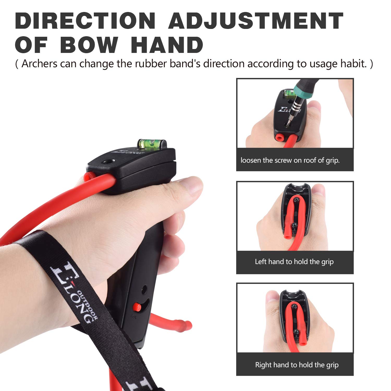 ELONG OUTDOOR Archery Bow Trainer, 18 lbs Draw Weight @28 Inch, Strength Stretch Band Exerciser for Recurve Bow Compound Shooting, Ambidextrous, Suitable for Kids Adults Beginner Experts