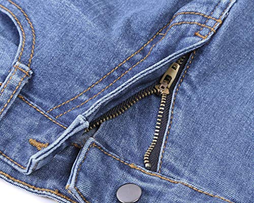 Sidefeel Women Stylish Flare Jeans Bell Bottom Mid Rise Fitted Denim Size 6 Blue