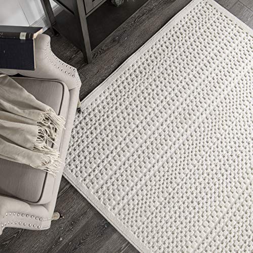 My Texas House Quail Hallow Rug - 5'2" X 7'6" Rectangle In Natural, High-Low, Geometric Design, Indoor Outdoor Patio And Home Decor
