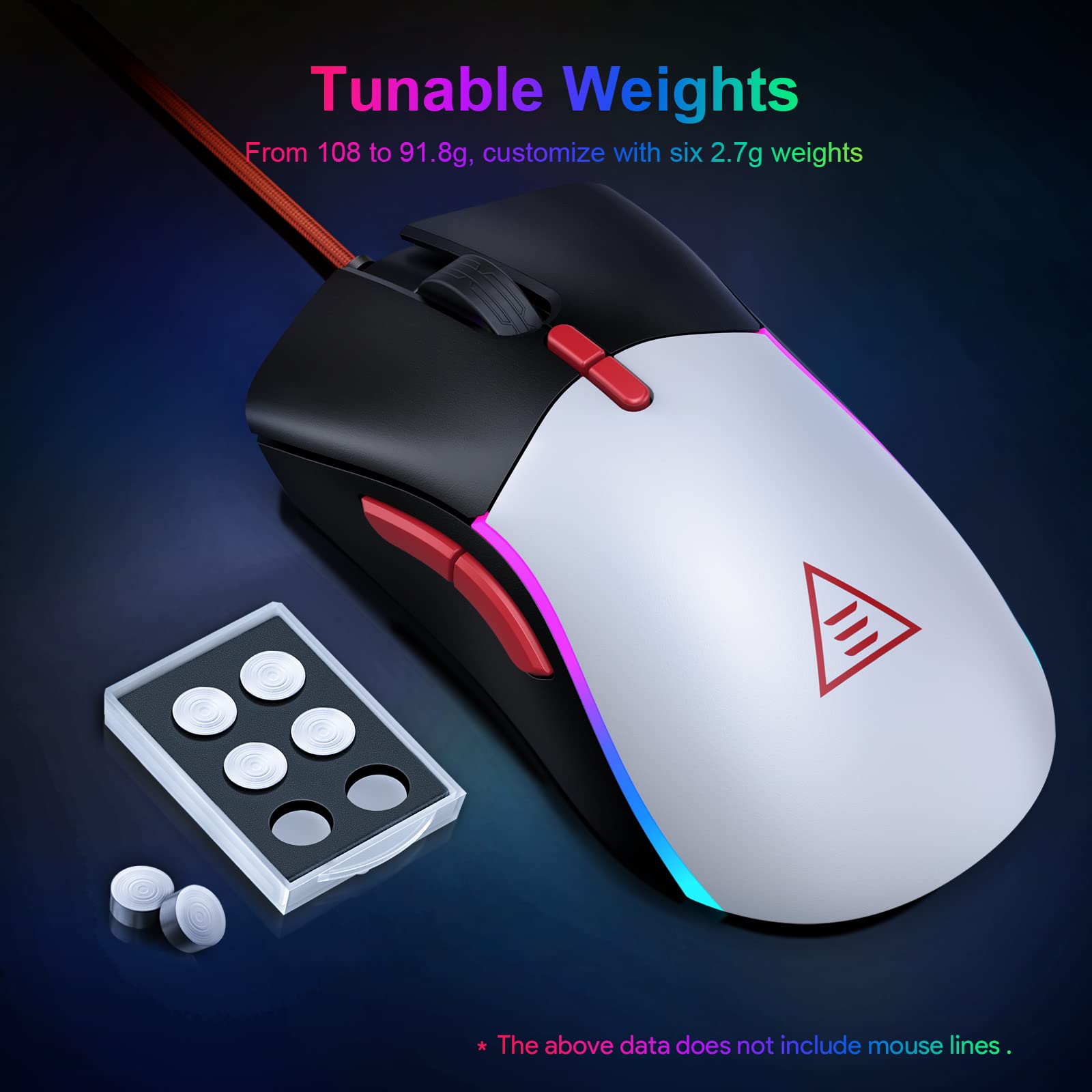 EKSA Gaming Mouse,Computer Mouse,Ergonomic Mouse, Adjustable 12000 DPI Wired Mouse for Windows/PC/Mac/Laptop Gamer