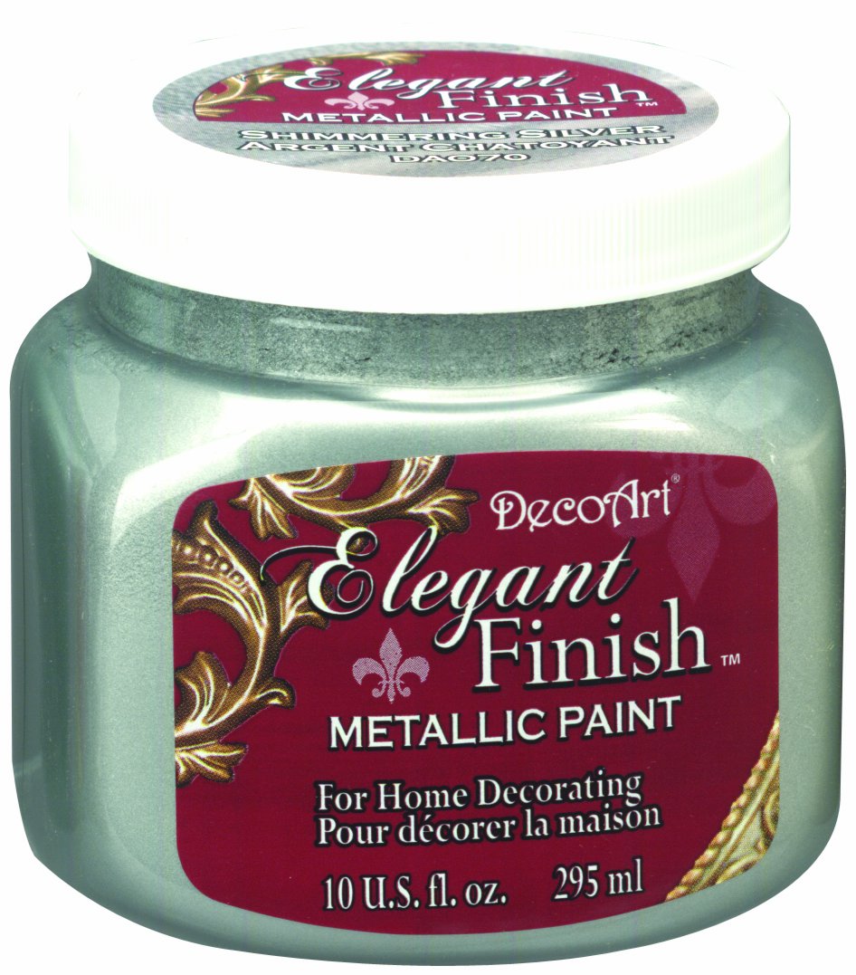 DecoArt DA070-51 Elegant Finish Metallics, 10-Ounce, Shimmering Silver