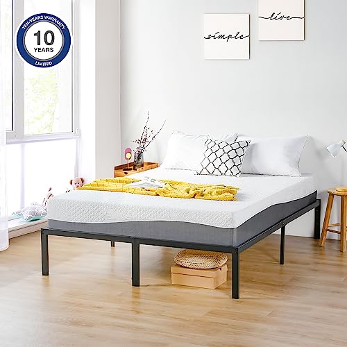 PrimaSleep King Mattress, 10 Inch Gel Memory Foam Mattress, Gel Infused for Comfort and Pressure Relief, CertiPUR-US Certified, Bed-in-a-Box, Medium Firm, Grey, King Size