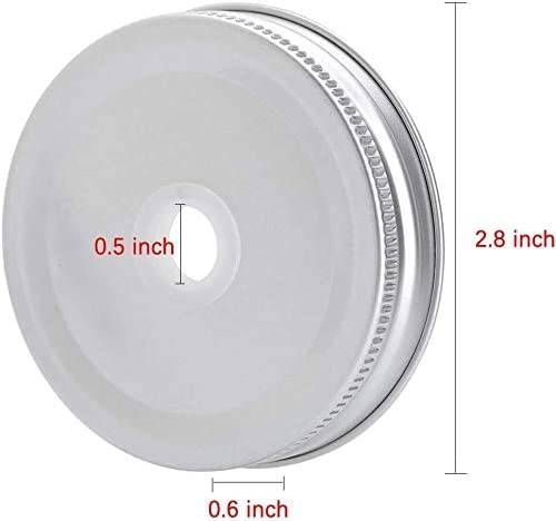 Gisedkle 30 Pcs Regular Mouth Mason Jar Lids with Straw Hole Compatible,Metal Mason Canning Lids Decorative Mason Jar Caps for Drinking&Food Storage.