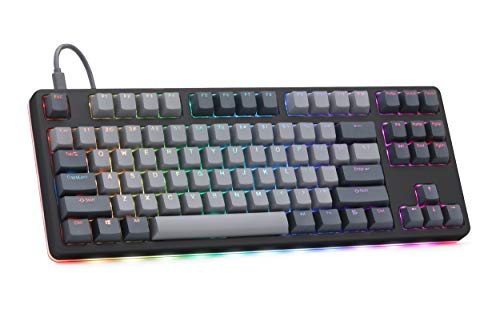 DROP CTRL High-Profile Mechanical Keyboard — Tenkeyless TKL (87 Key) Gaming Keyboard, Hot-Swap Switches, Programmable, Backlit RGB LED, USB-C, Doubleshot PBT, Aluminum (Black, Kaihua Speed Silver)