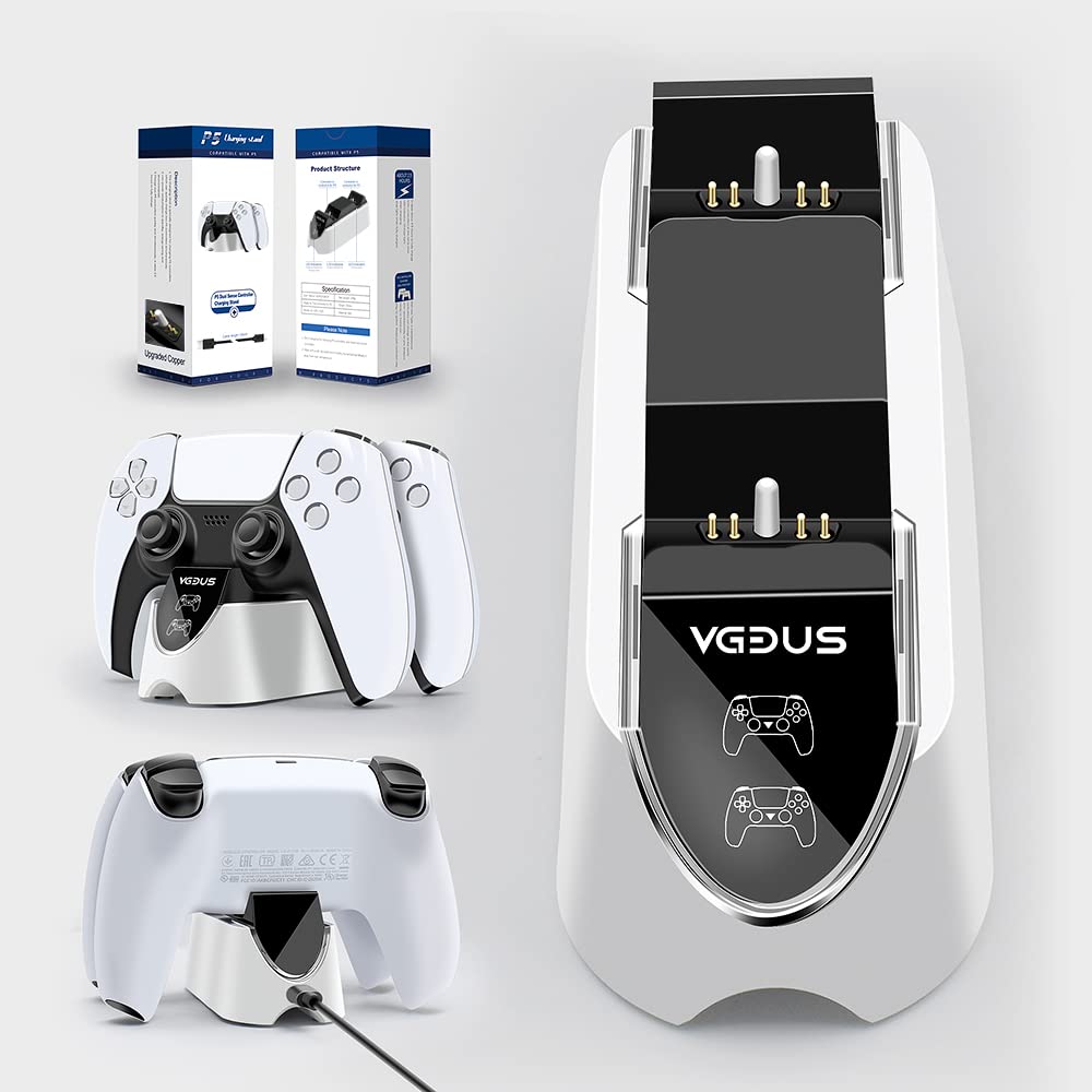 HLRAO PS5 Controller Charging Station,Upgraded PS5 Fast Charger Station with LED Indicators Light Contraller Charging Stand for Controller.