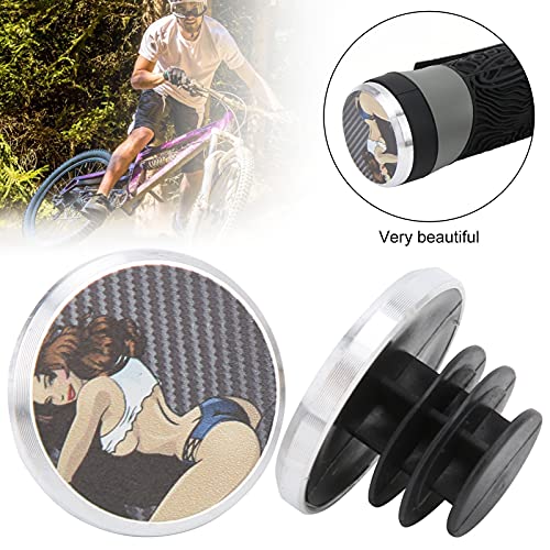 DAUERHAFT Bike Handlebar End Plugs, Easy to Install and Remove Exquisite Workmanship Handle Bar Plugs 0.6-0.8in with Unique Pattern for Mountain Bike for Road