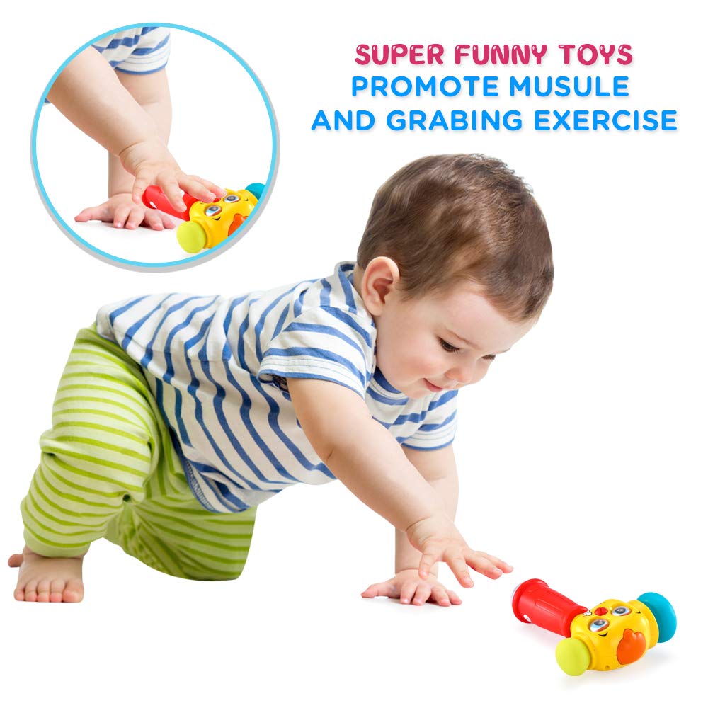 VATOS Musical Light Hammer Toy for Babies 12-18 Months - Infant Hammer with Sounds and Lights for 1 Year Olds