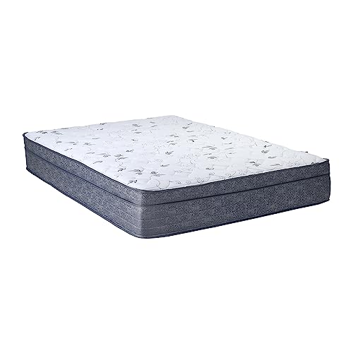 Mattress Comfort 13-Inch Extra Firm Foam Encased Eurotop Hybrid Mattress Full XL Black