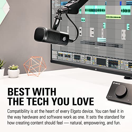 Elgato Wave DX - Dynamic XLR Microphone, Cardioid Pattern, Noise Rejection, Speech optimised for Podcasting, Streaming, Broadcasting, No Signal Booster Required, Works with Any Interface, for Mac, PC