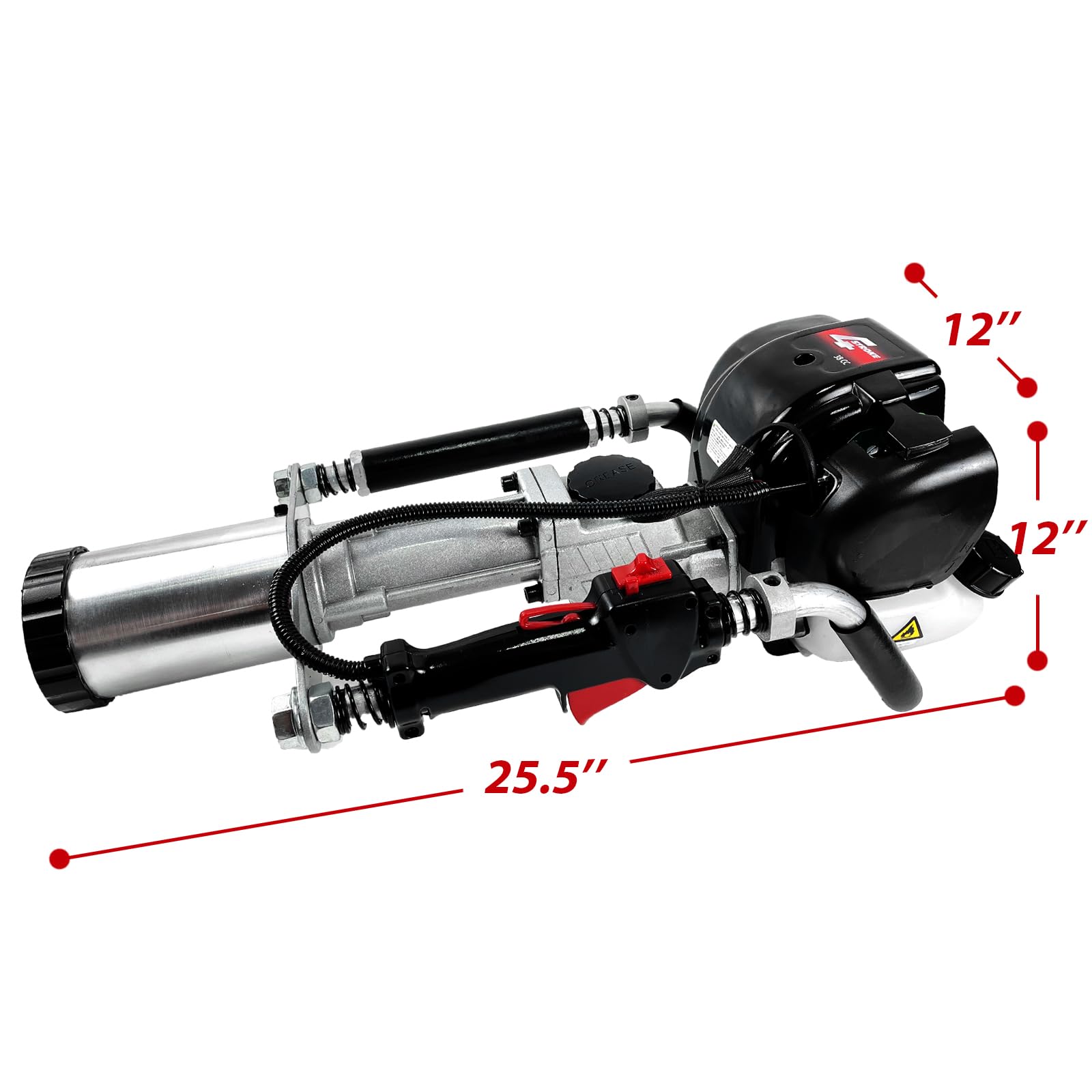 JKCHEN PRO 4 Stroke Gas Powered T Post Driver Hammer Drill, 37.7CC Air Cooling Single Cylinder Gasoline Petrol Fencing Tool with 3 Post Driving Head - 45mm,55mm,88mm pile sleeve