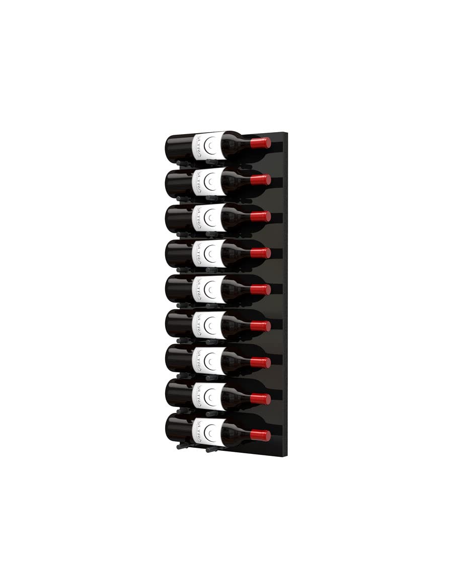 Fusion Wine Wall Label-Out (3 Foot, Single Deep) (Black Acrylic) (Matte Black Peg)