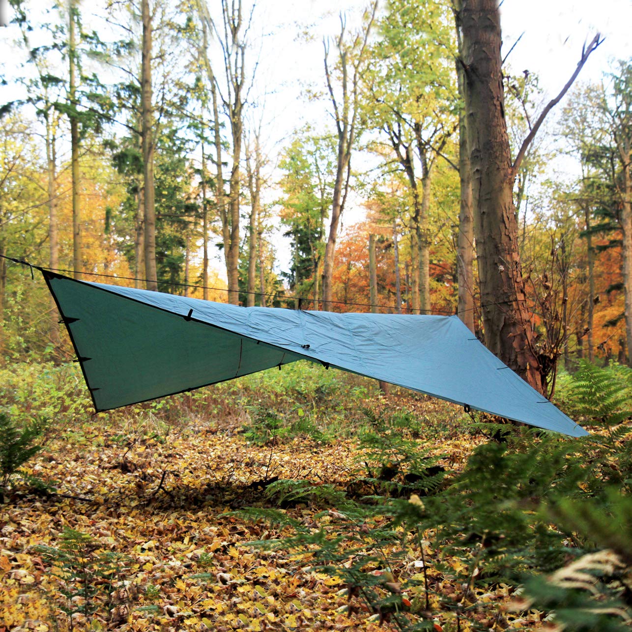 DD Hammocks - DD Tarp 4x4 - Coyote Brown (13ft x 13ft) - 100% Waterproof Lightweight & Multifunctional Rainfly Square Tarp Tent Group Shelter for Camping Bushcraft & Scouts