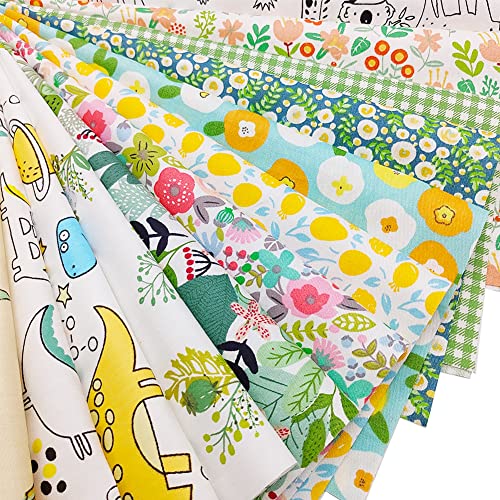 Quilting Fabric, QiMicody 56pcs 100% Cotton 9.8β x 9.8β(25cm x 25cm) Fat Quarters Fabric Bundles, Pre-Cut Squares Sheets for Patchwork Sewing Quilting Crafting, No Repeat Patterns