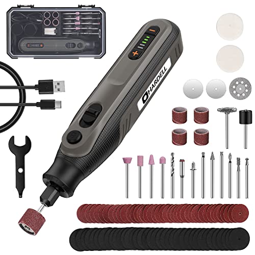 HARDELL Mini Cordless Rotary Tool 4V, Power Rotary Tool Kit 5-Speeds 25000RPM with 101pcs Accessories, Type-C Charging Rotary Tool Cordless for Carving, Sanding, Drilling, Cutting, Polishing etc