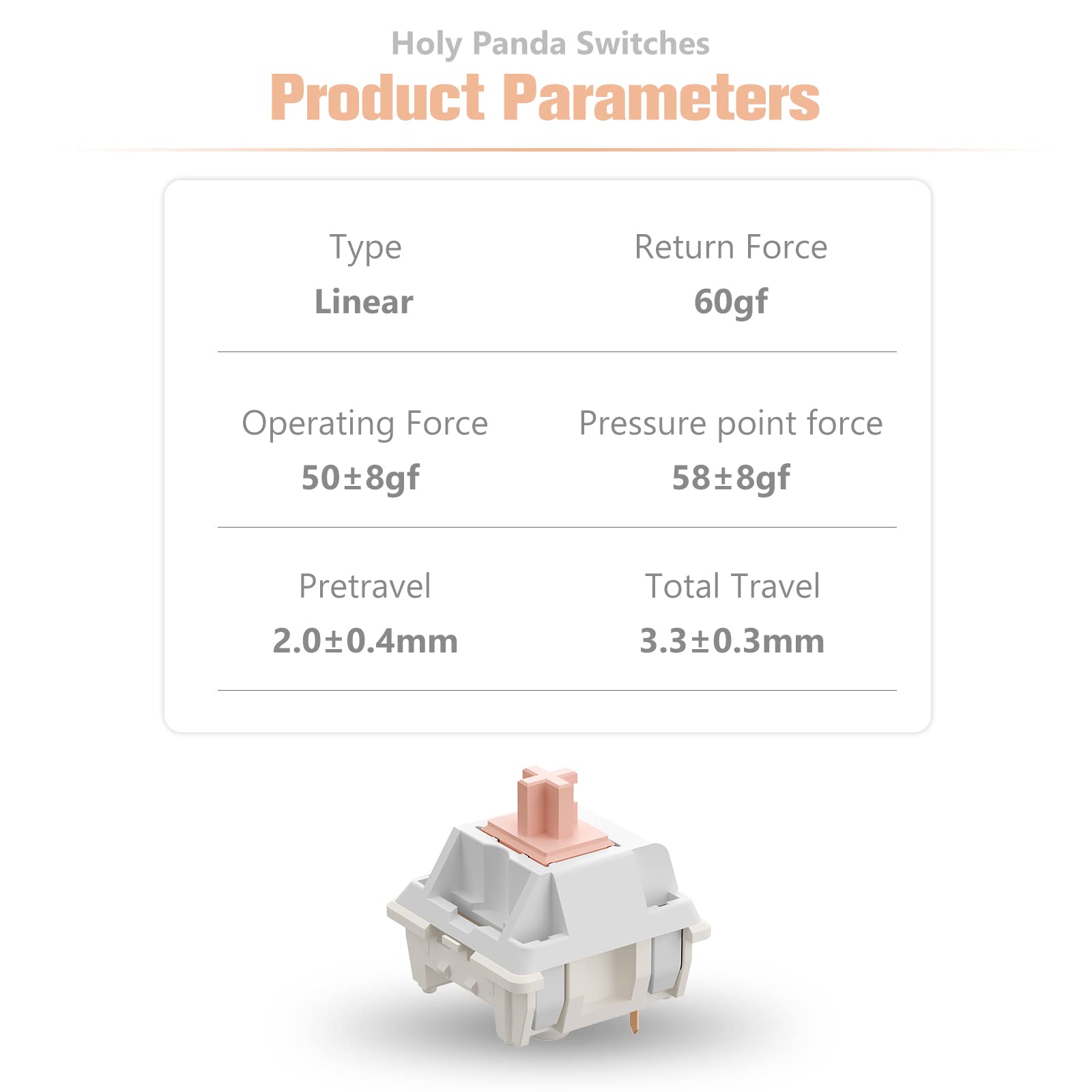 HELOIA Feker x Smoked Pink Switch for Mechanical Keyboard DIY - Linear Keyswitch 3 Pins 60gf for Mechanical Gaming Keyboards - Pre Lubed (45PCS, Smoked Pink Switch)