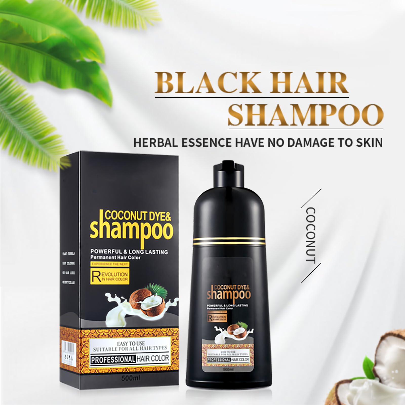 Ivnil Light Brown Hair Dye Shampoo for Instant Hair Color, for Gray Hair, Shampoo 3 in 1, 16.9 Fl Oz