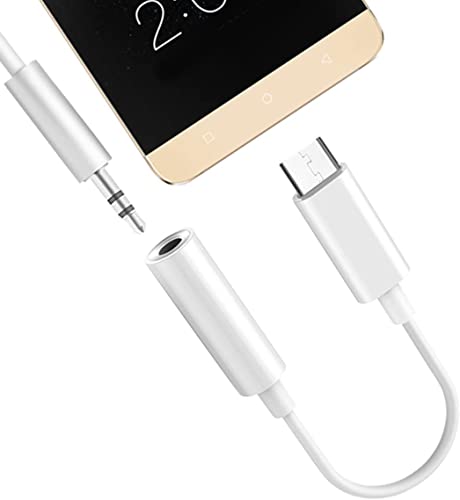 USB Type C to 3.5mm Headphone Jack Adapter, YNCRIS Audio Adapter USB C to AUX Dongle Cable - White