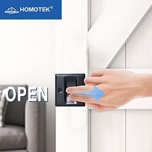 HOMOTEK Privacy Pocket Door Pull Without Switch Plate - Replace Old Or Damaged Passage Sliding Door Pull No Lock Quickly and Easily, 2-3/4βx2-1/2β, for 1-3/8β Thickness Door, Black