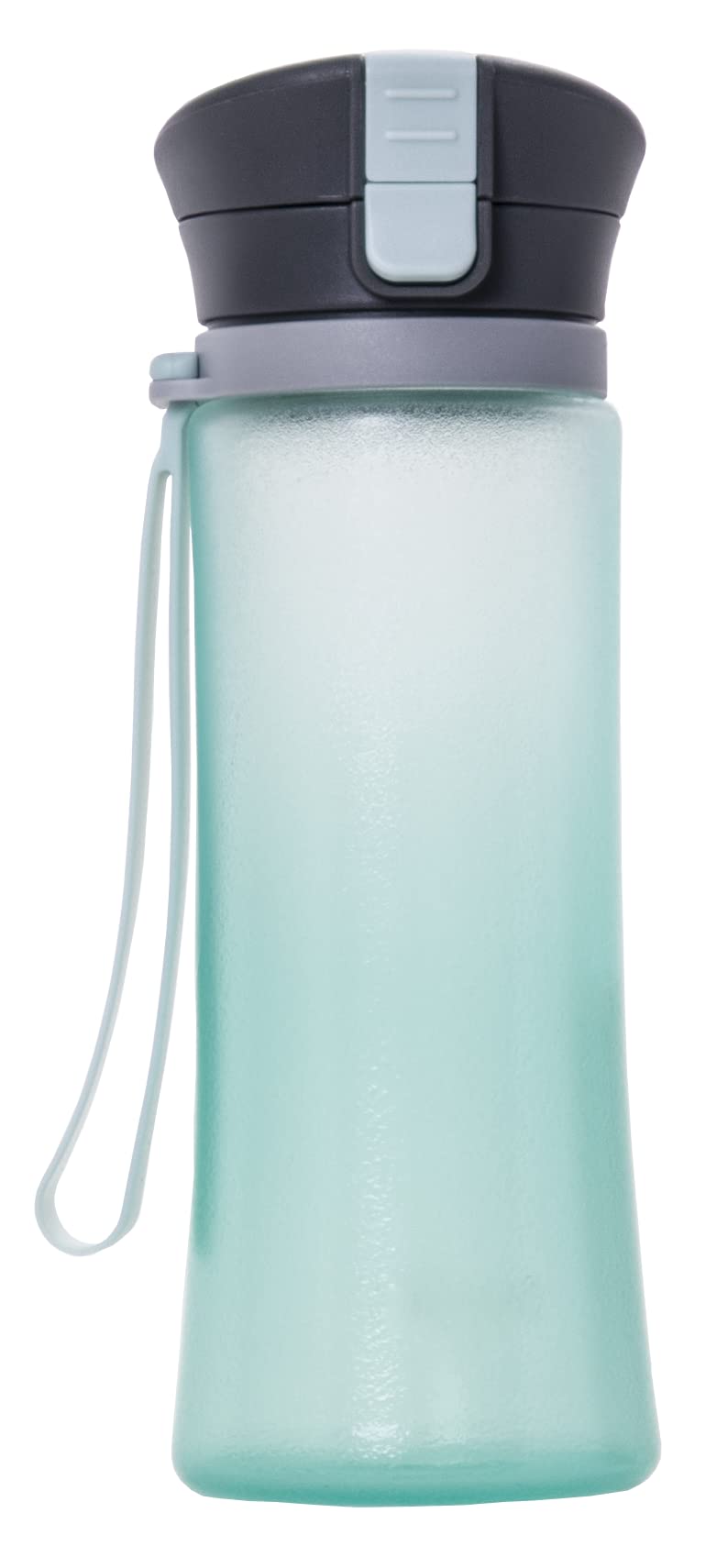 DEDEYA 16oz/450ml Flip-Top Silicone Coated Glass Sport Bottle(Green Bottle,Grey Cap)