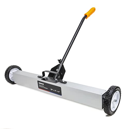 Karcher S 4 Twin Walk-Behind Outdoor Hand Push Floor Sweeper & NEIKO 53418A 36-Inch Magnetic Pickup Sweeper with Wheels, Adjustable Handle, and Floor Magnet