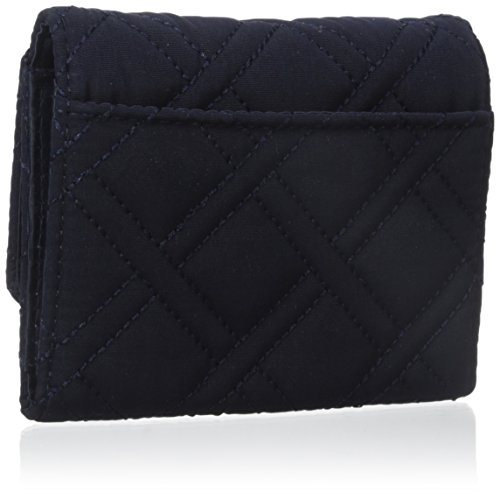 Vera Bradley Women's Microfiber Petite Trifold Wallet, Classic Navy, One Size