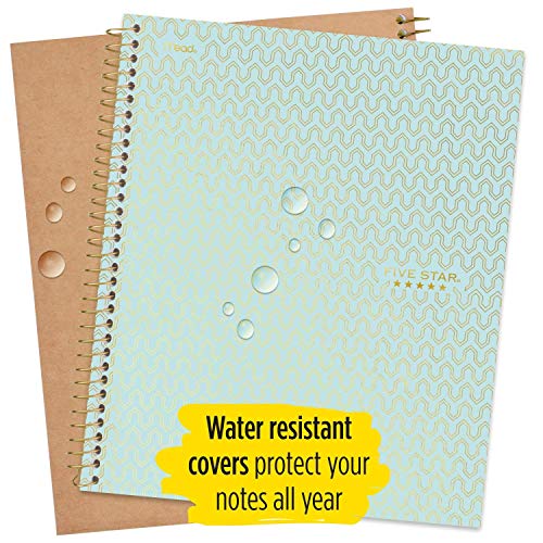 Five Star Spiral Notebooks, 1 Subject, College Ruled, 11in x 8-1/2in, Cute Bright Colors, Design May Vary. 4 Pack