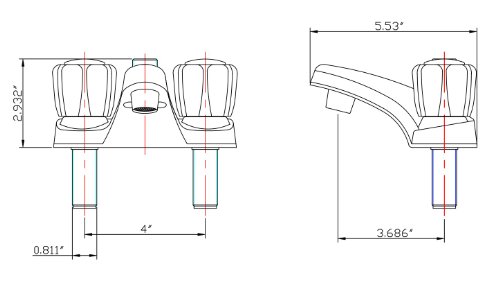 Dura Faucet DF-PL700A-CP RV Bathroom Sink Faucet with Clear Acrylic Knobs - 2-Handle (Chrome)