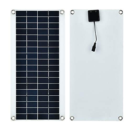 Jadpes 20W Flexible Polycrystalline Solar Panel, 20W New Flexible Polycrystalline Solar Panel Charger Outdoor Waterproof for RV, Homes, Boat | 12V Solar Panel 20W RV