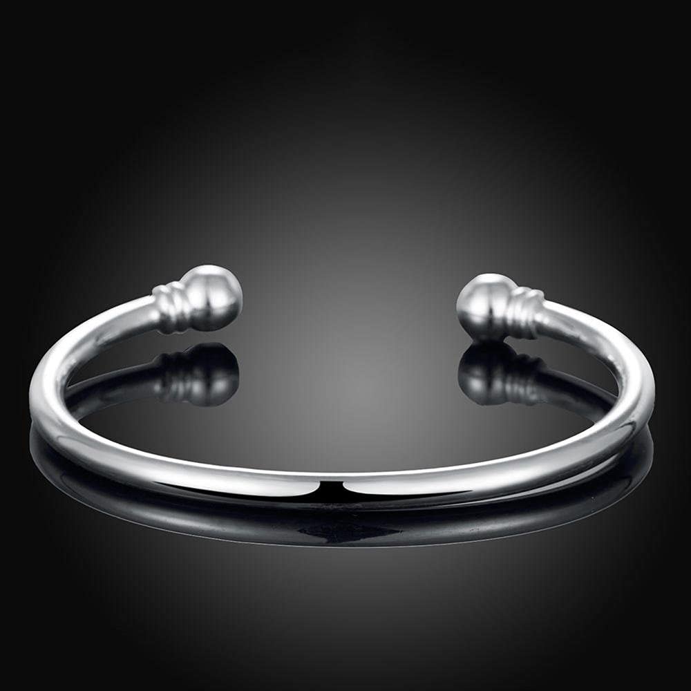 Denchy 925 Silver Bangle Bracelet, Fashion Jewelry Simple Cuff Bangles for Women Mom Wife Valentine Mothers day Gift (1pcs)