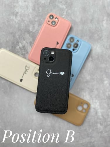 Custom Name iPhone Case - Personalized Leather Case for 15, 14, 13, 12, 11, XR, XS, X, 8, 7 Plus, Pro, Max, SE, Mini - Custom Text, Print, Initials, Monogram, Friends, Family, Love, Unique Gift idea