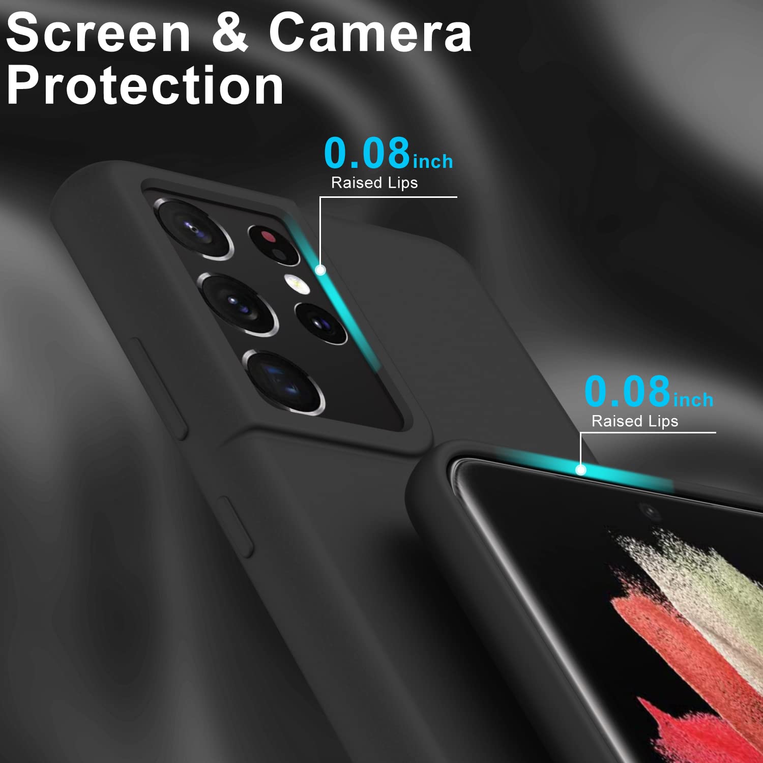 DEENAKIN for Samsung Galaxy S21 Ultra Case Silicone,Silky Smooth Flexible Gel Rubber Bumper Cover with Soft Microfiber Lining Slim Fit Protective Phone Case for Samsung Galaxy S21 Ultra Sea Blue