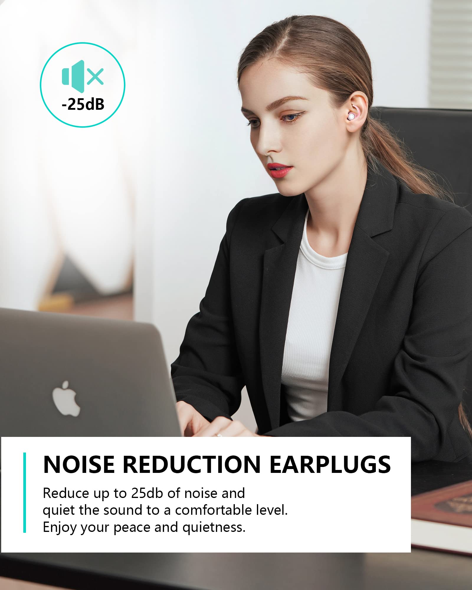 Ear Plugs for Sleeping Noise Cancelling & Reduction Silicone, 2 Pairs Reusable Sleep Ear Plugs,Hearing Protection Earplugs Sound Blocking for Concerts,Motorcycle,Work(Pink)