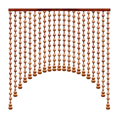 HAPPLiGNLY 21 Strands Beaded Door Curtains for Doorways Wood Bead String Curtain for Room Dividers Handmade Home Bedroom Entrance Decoration Hanging - Customizable (Size : Width 80cm)