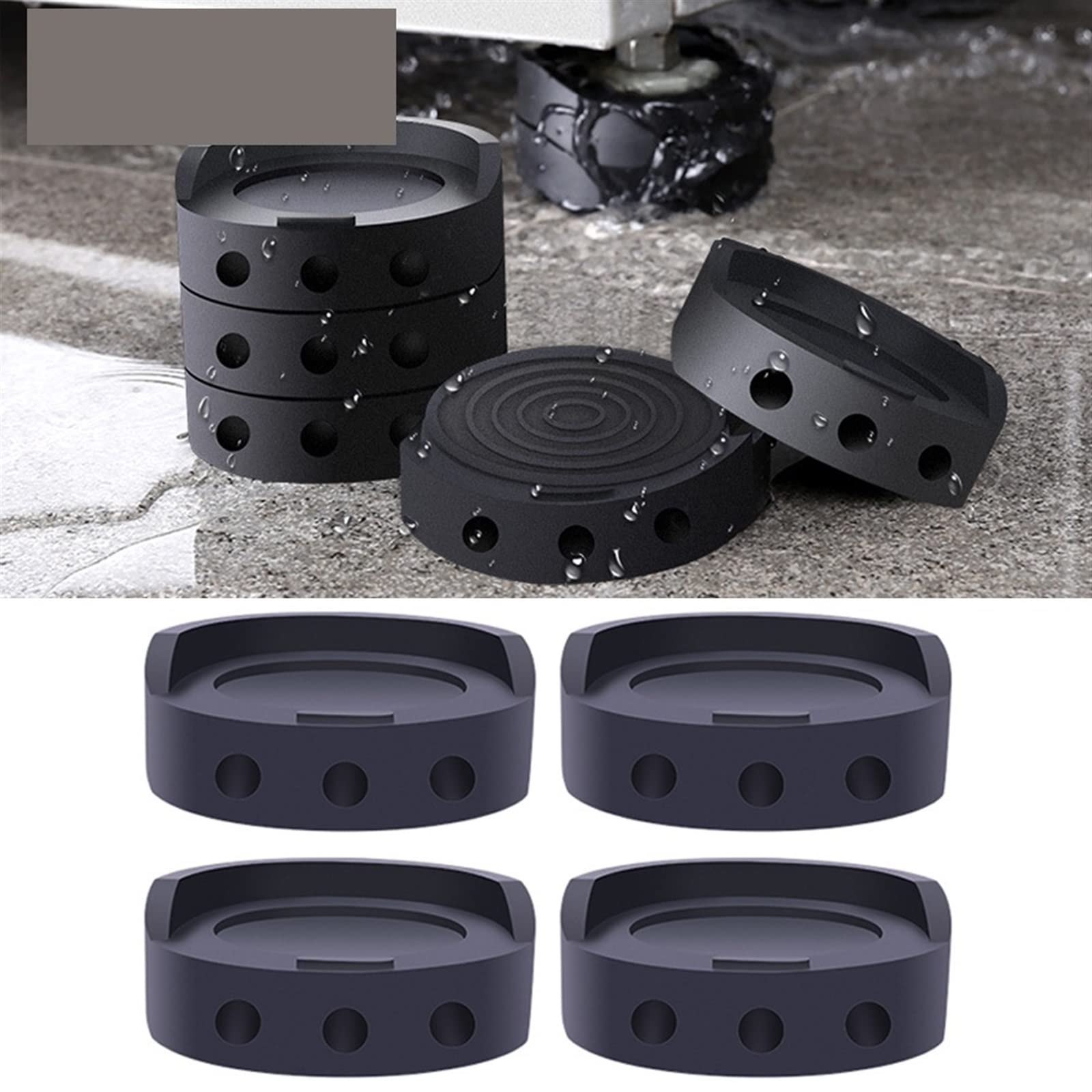 gande 4Pcs Washing Machine Feet Pads Fixed Rubber Vibration Feet Pads Home Refrigerator Base Non-Slip Mute Furniture Mats