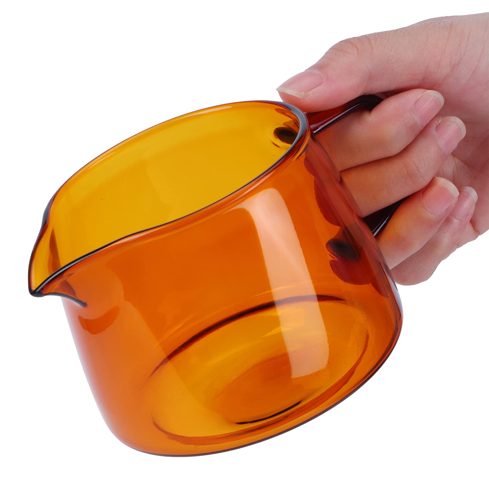 Glass Cup, High Borosilicate Glass Coffee Mug Practical Heat Insulation for Drinkware for Coffee Accessories(amber)