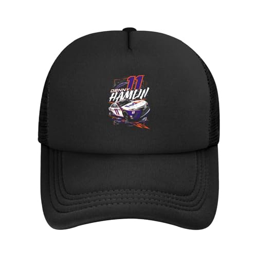 Denny Hamlin 11 Men's Adjustable Mesh Back Cap Curved Bill Snapback Mesh Baseball Cap Breathable Sun Hat