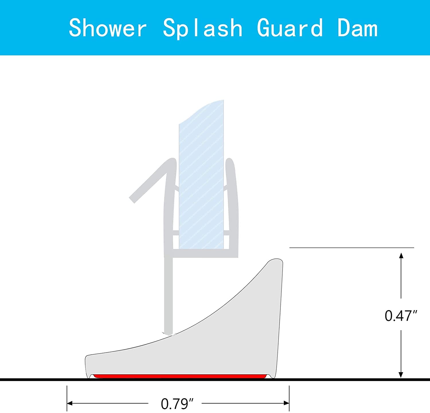 Duzzy 39 Inch Clear Shower Threshold Water Dam, Self-Adhesive Silicone Shower Water Guard Blocker Suitable for Bathroom and Kitchen