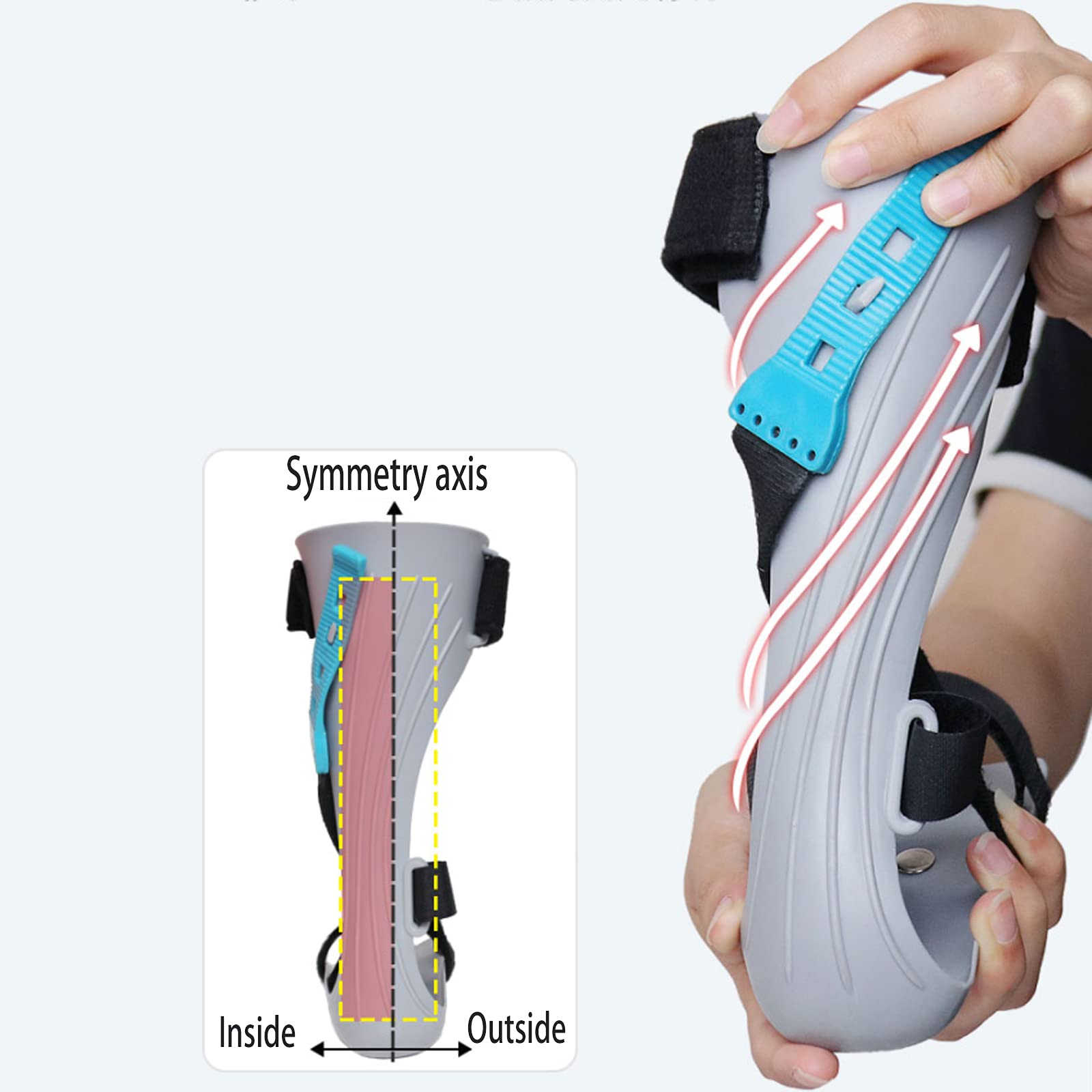 DXDUI Adjustable Ankle Foot Orthosis Support Padded Drop Foot Brace Support Comfortable Walkable for Foot Drop Stroke Achilles Tendon Injury,Right,XL