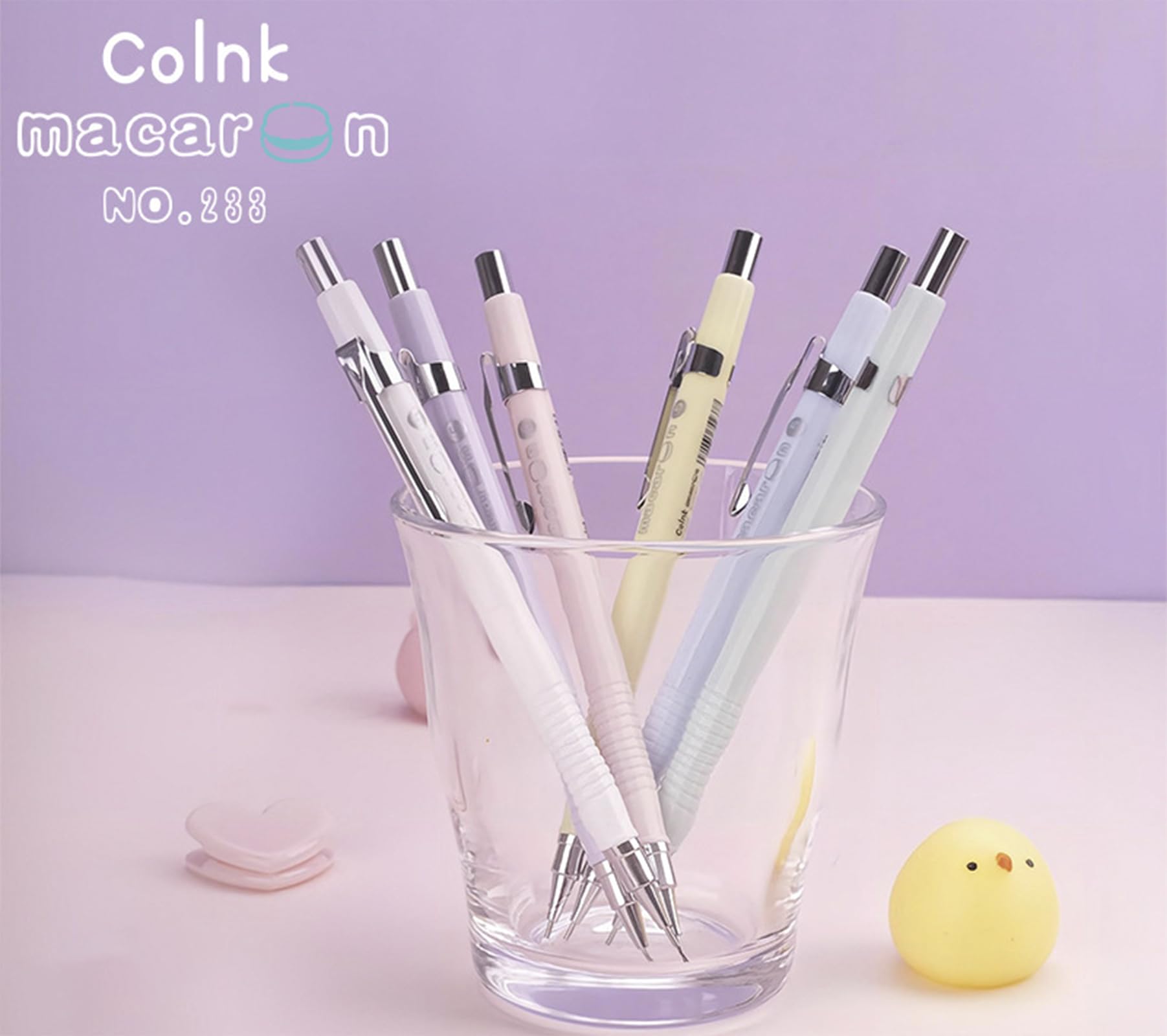 COLNK Mechanical Pencil Set, 6PCS Pastel Art Mechanical Pencils for Drawing& Sketching, Cute 0.5mm Pencils Mechanical for Girls Women Students