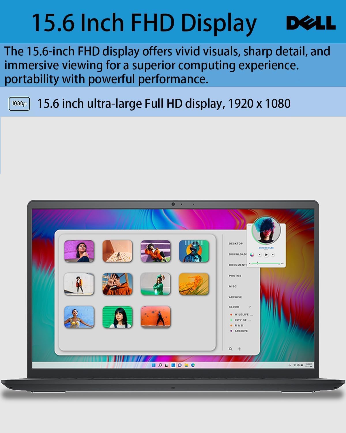 Dell Inspiron 15 3000 Business Laptop Computer, 15.6 Inch FHD PC Laptop, Intel Quad Core i5, Windows 11 Pro, 32GB RAM, 1TB SSD, Lifetime Microsoft Office, Numeric Keyboard, HDMI, Black