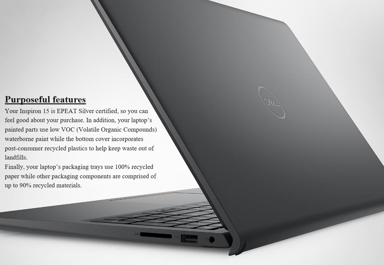 DELL Newest Inspiron 15 Business Laptop, 15.6" Full HD LED, AMD Ryzen 5 5500U, 8G RAM,512GB SSD, Webcam, WiFi, Win 11 Pro, SD Card Reader, Long Battery Life, Carbon Black