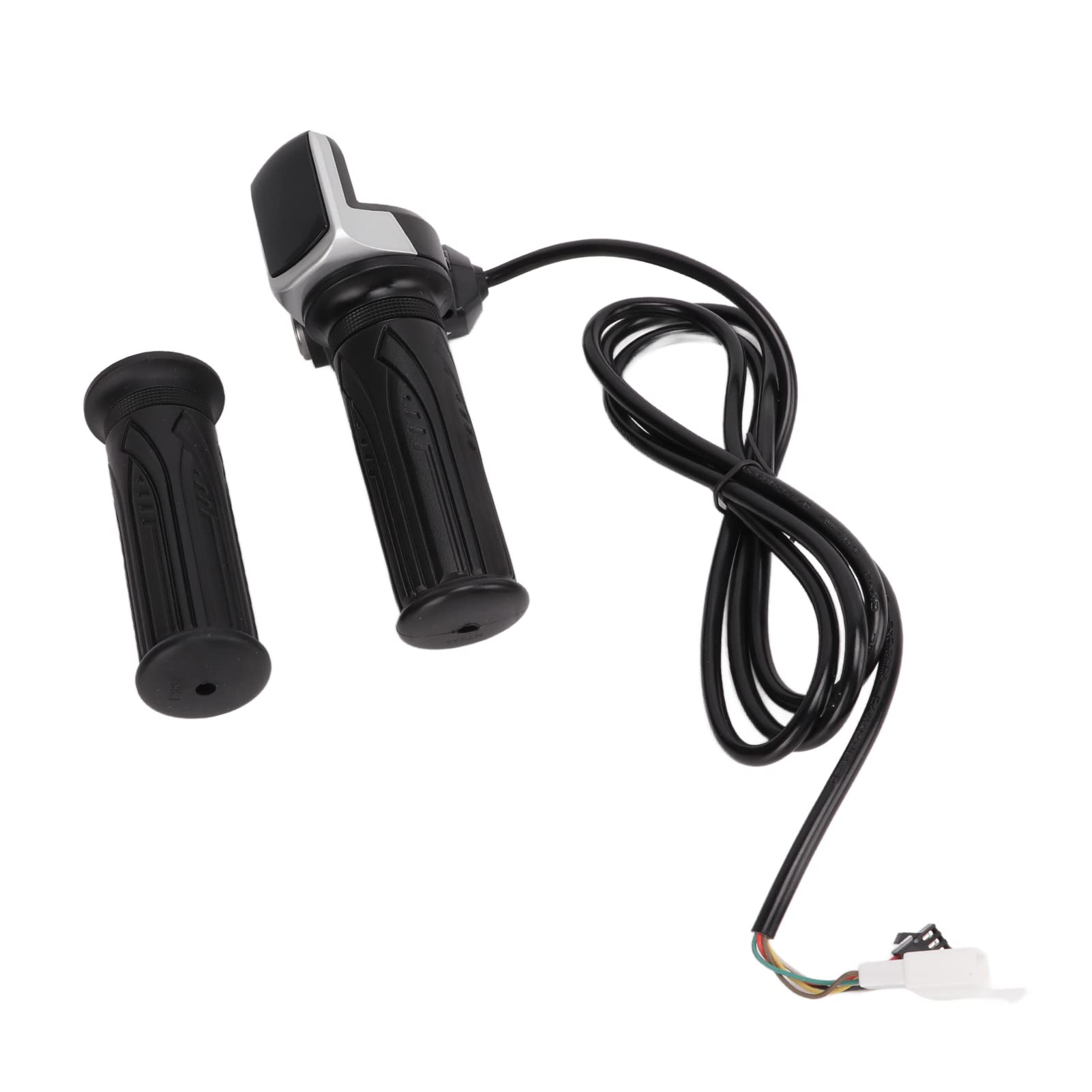 Electric Bicycle Throttle Handle, Rubber LED Display Electric Bike Throttle Grip with Battery Indicator Power Switch Key (#3)