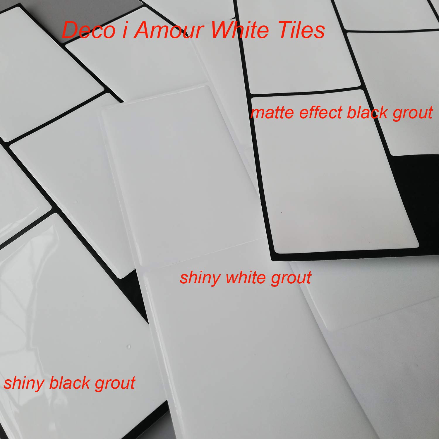 Deco i Amour Peel and Stick Tile Backsplash for Kitchen Bathroom, Self Adhesive Stick On Tile, 10 x 10 inch, Subway White, 5 Sheets