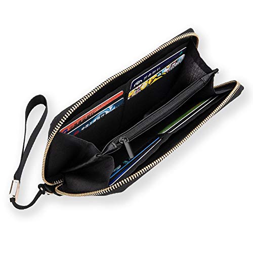 FunnyStar Donkey Women's Long RFID Hand Wallet Wristlet Clutch Purse PU Leather Handbag with Wrist Strap