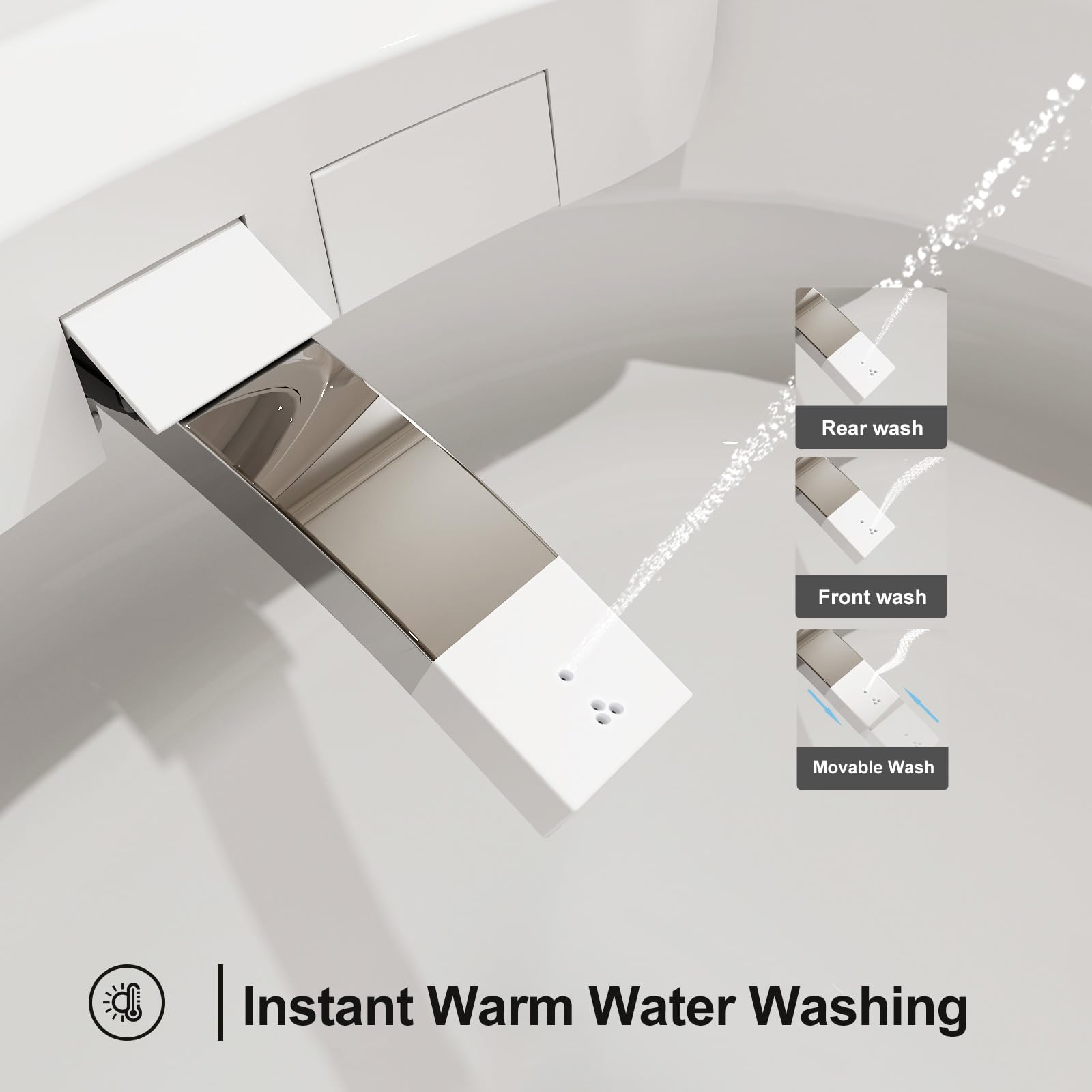 HOROW Luxury Smart Toilet, Upgraded and Modern with Bidet Built-in, Tankless Toilet with Automatic Powerful Flush, Auto Open/close Lid, Heated Bidet Seat, Instant Warm Water