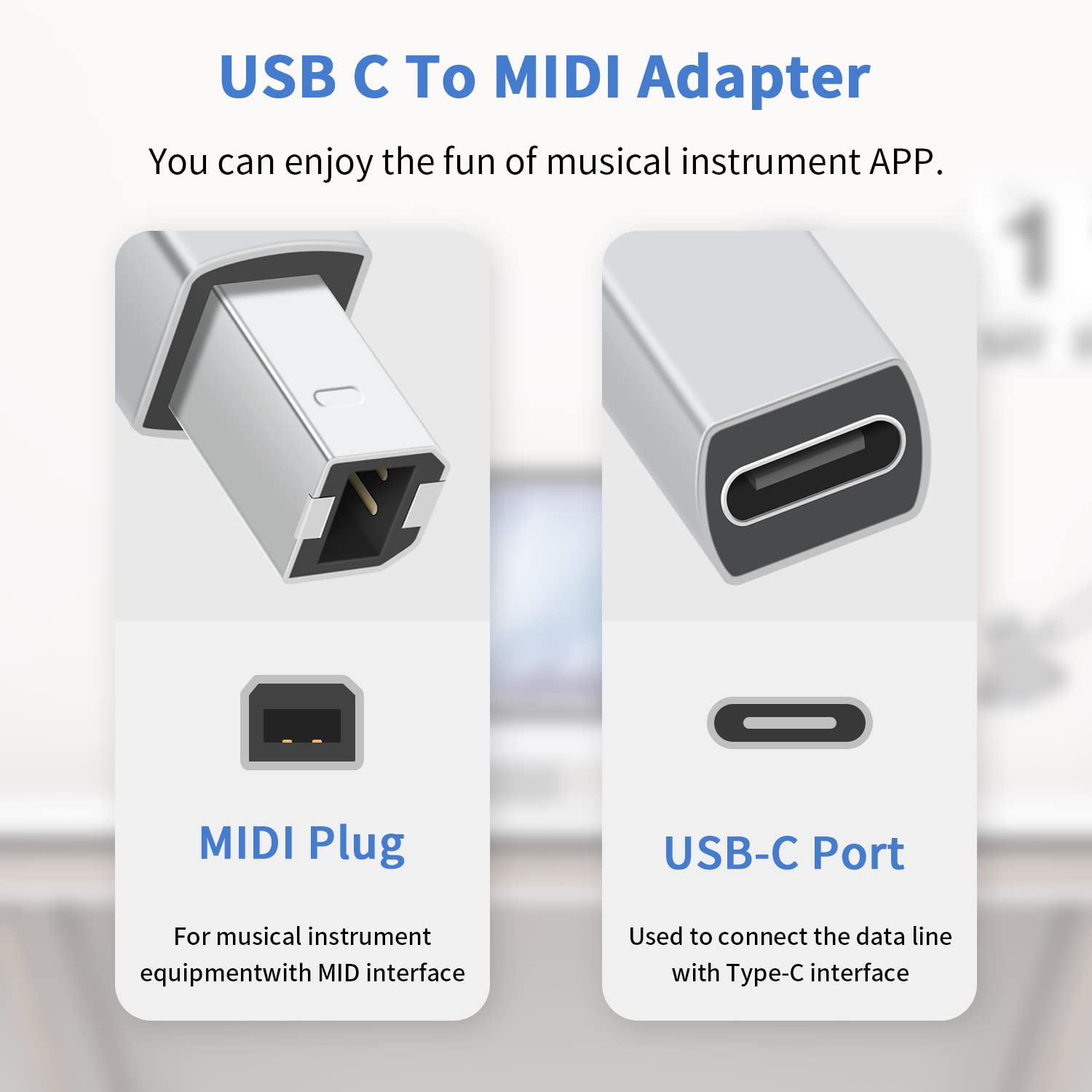 Duttek USB C to USB B Adapter 2Pack, USB C to Midi, USB C Female to USB B Male Adapter Connector for Printers, Mice, Keyboards, Eectric Pianos (Silver)
